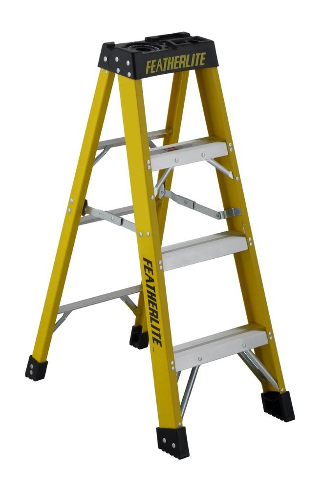 Featherlite Extra Heavy Duty 4' Fiberglass Step Ladder, Grade 1A, 300 ...