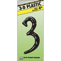 4" 3-D Plastic House Number #3 at Ashby Lumber | Plastic House Numbers
