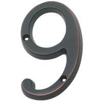4" Bronze House Number #9 at Ashby Lumber | Oil Rubbed Bronze House Numbers