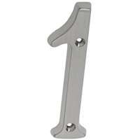 4" Nickel House Number "1" at Ashby Lumber | Satin Nickel House Numbers