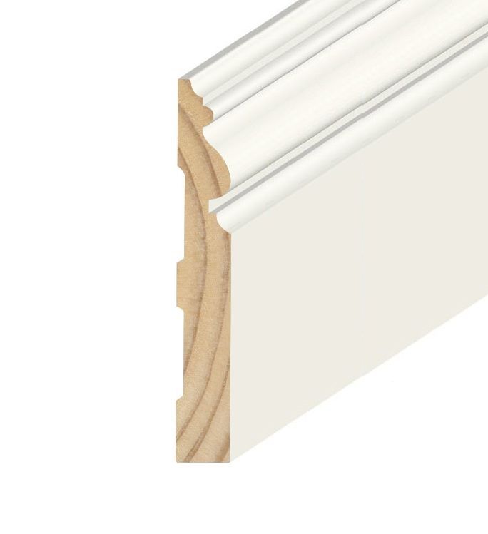 9/16" x 4-1/2" - 8' Primed Pine Santa Fe Baseboard at Ashby Lumber