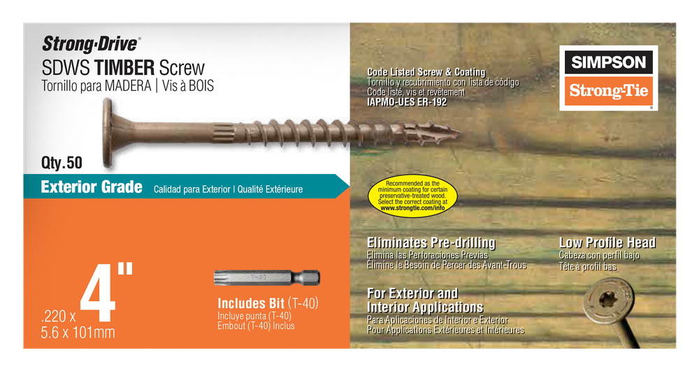 Shop Simpson Structural Screw 4" T40 Double Barrier, 50 Ct at Jaeger ...