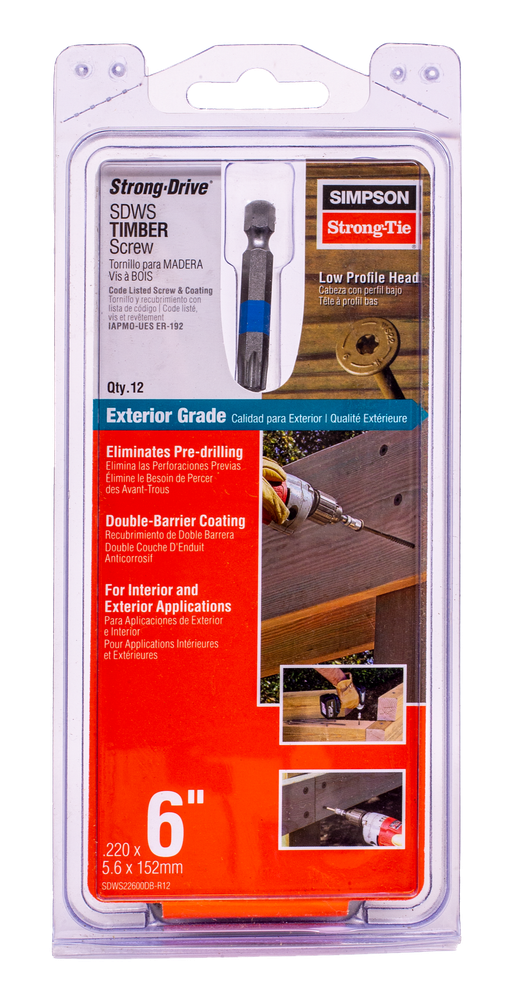 Simpson Structural Screw 6" T40 Double Barrier, 12 Ct at Jaeger Lumber ...
