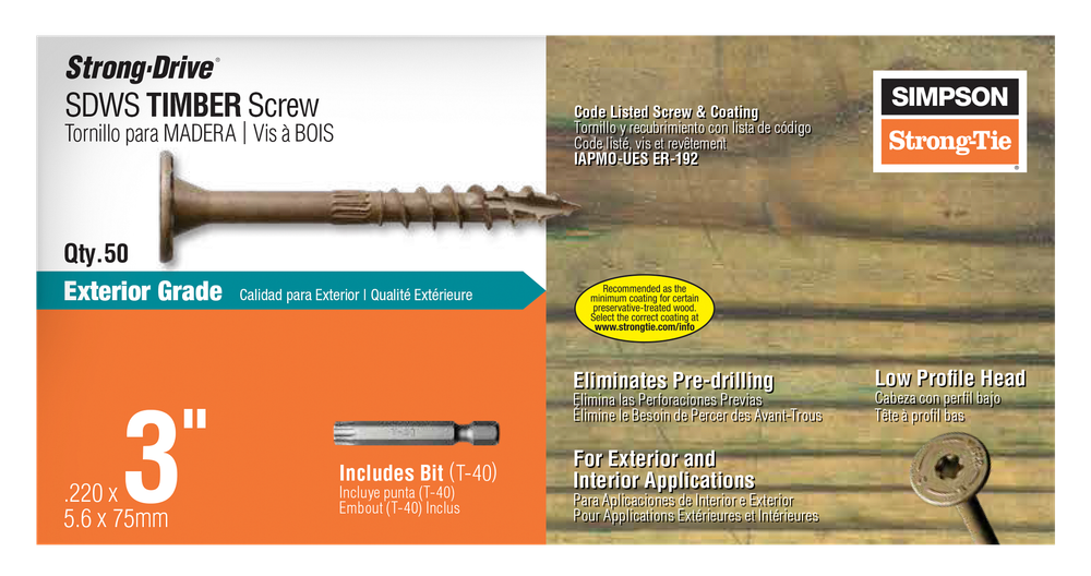 Simpson Structural Screw 3" T40 Timber, 50 Ct at Jaeger Lumber ...