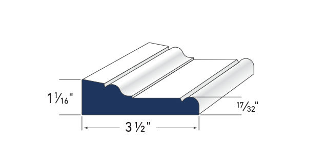 AZEK AZM97 3-1/2 Adams Casing 16' at Jaeger Lumber | Azek Mouldings