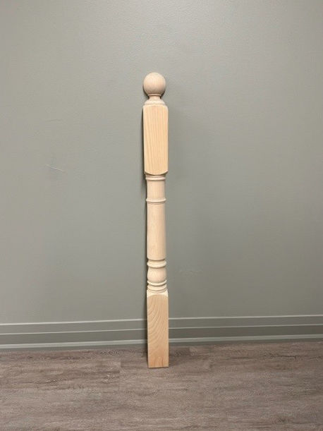 Knotty Pine Colonial 1/2 Newel 3 1/2"x48" at Monaghan Lumber | Newel ...