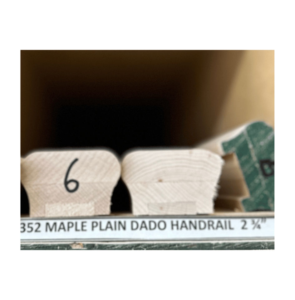 Maple Plain Dado Handrail 2 3/4 xRL 1 5/16" Dado Breadloaf Profile at ...
