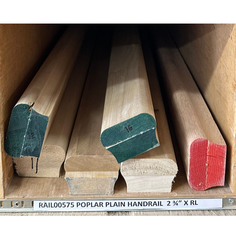Poplar Plain Handrail 2 3/4" x RL at Monaghan Lumber | Handrail
