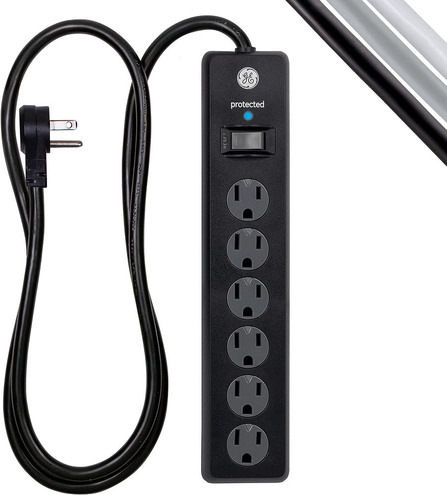 Surge Outlet 6 Plug Black 4 Feet at Ashby Lumber | Surge Protector ...