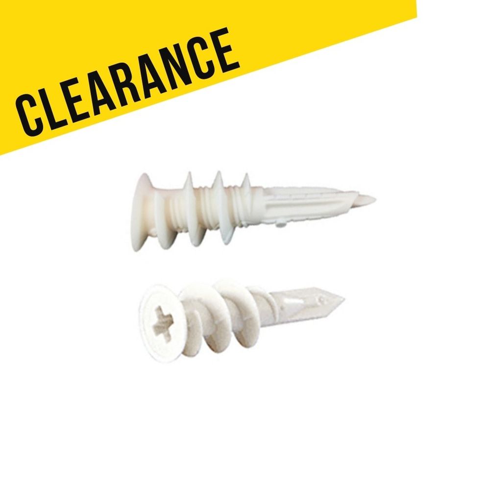 ITW Buildex Mini EZ #6 Twist-N-Lock Nylon Drywall Anchors, 6400L (100 ...