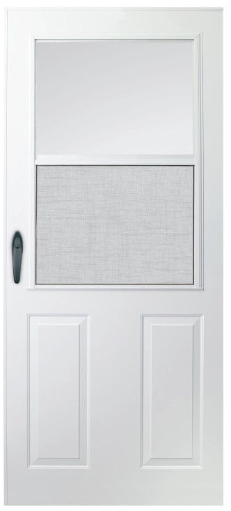 Andersen White 6-Series 1/2 Lite/2-Panel Self Storing Storm Door with ...