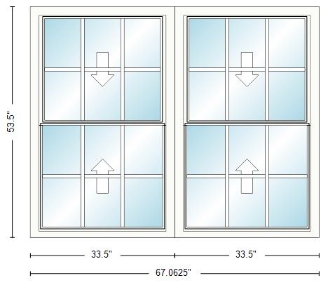 Mathews Brothers Walcott Series White Vinyl Double Hung Window DH3454-2 ...