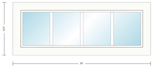 White Vinyl Transom Window TR3514 Low-E/Argon 4-Lite at Belletetes ...