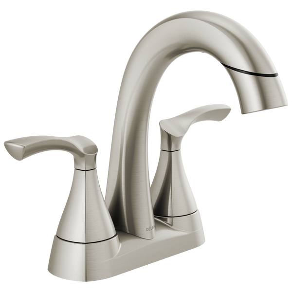Delta Sandover Spotshield Brushed Nickel Two Handle 4 in. Centerset ...