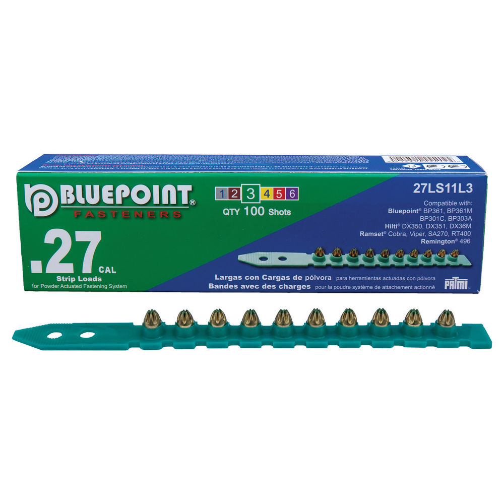 BluePoint Fasteners .27 Caliber Green Strip Powder Loads 100Ct (Power ...