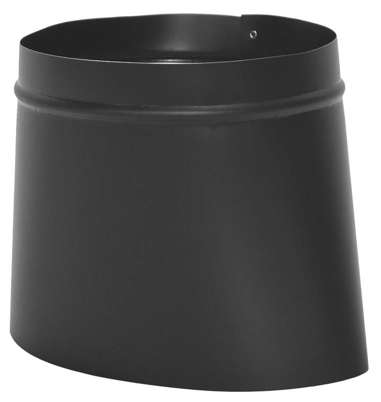 Imperial 7 in. x 6 in. Oval to Round Black Stove Pipe Connector at ...