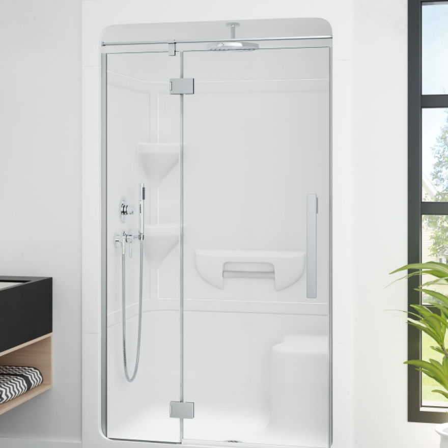 LVTY SHOWER DOOR 48" PIVOT CR at Hodgins Building Centre | Tubs & Showers