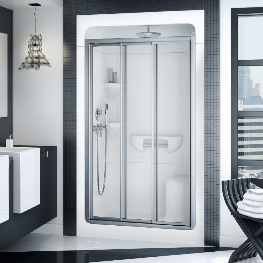 LVTY SHOWER 3PC 48" L-SEAT CD at Hodgins Building Centre | Tubs & Showers