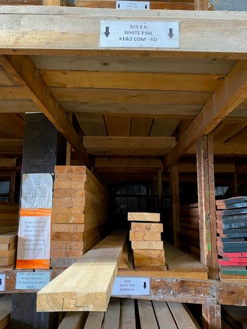 8/4x8" W.Pine #1 & #2 Common Kiln Dried at Peacock Lumber