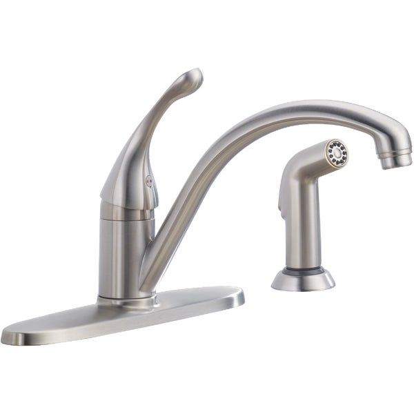 Delta Collins Single Handle W/Side Spray Kitchen Faucet Stainless Steel ...