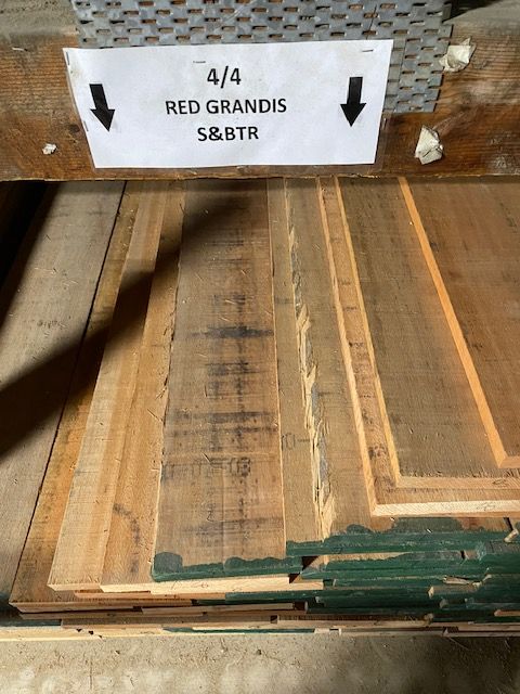 4/4" Red Grandis Select & Better at Peacock Lumber | Red Grandis
