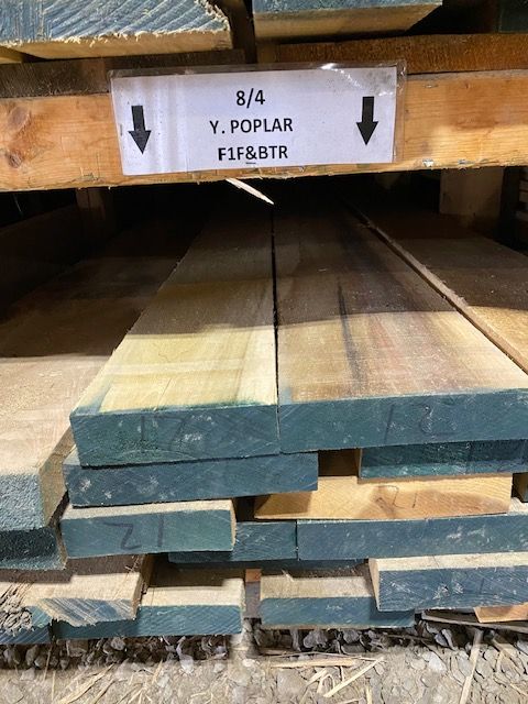 8/4" Y.Poplar Rough F1F & Better Rough at Peacock Lumber | Poplar