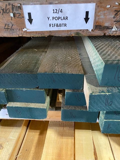 12/4" Y.Poplar Rough F1F & Better at Peacock Lumber | Poplar