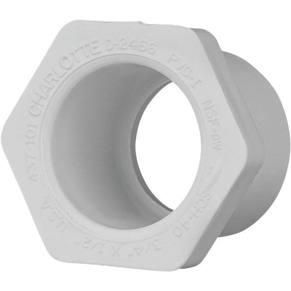 Charlotte Pipe 3/4 in. x 1/2 in. Schedule 40 Slip PVC Reducing Bushing ...