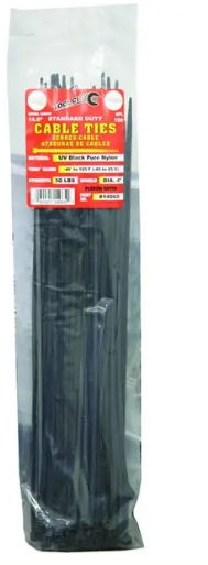 Tool City 14.6 in. Standard Duty 50 lbs. Tensile Cable Ties Black (100 ...
