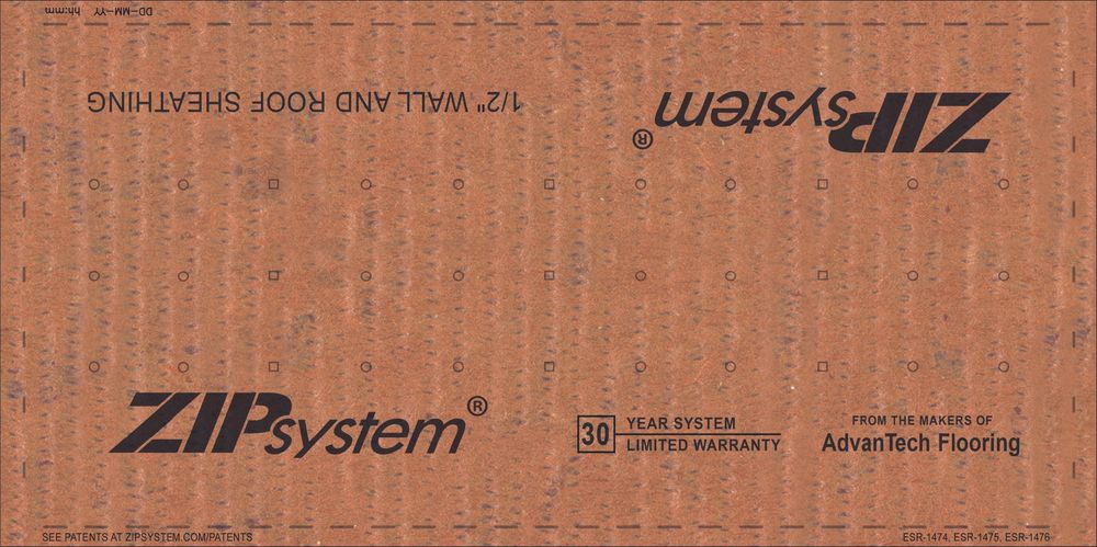 1/2 x 4 x 8 OSB Zip Roof/Wall Brown (Structural 1) at Dufrene Building ...