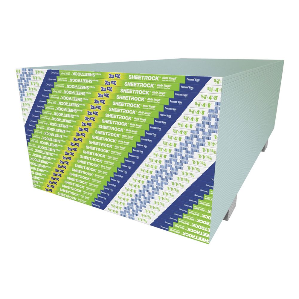 5/8" x 4' x 8' Moisture Resistant XP Drywall Panel – Mold & Mildew ...