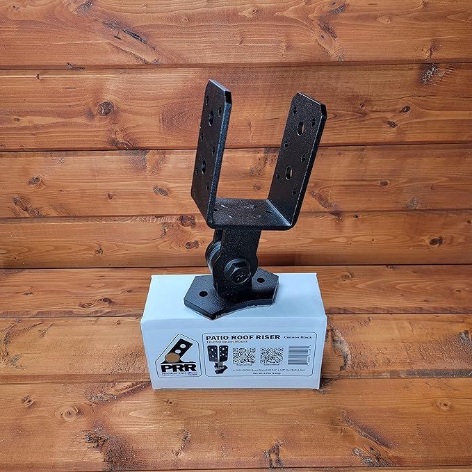 Patio Roof Riser Lo-Pro w/ Beam Mount (Cannon Black) Rough Sawn at ...