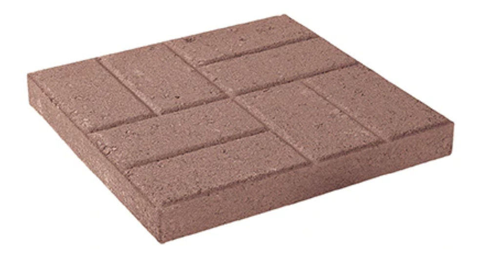Oldcastle 16 in. Square Brick Embossed Patio Step 38 lbs. - Red at ...