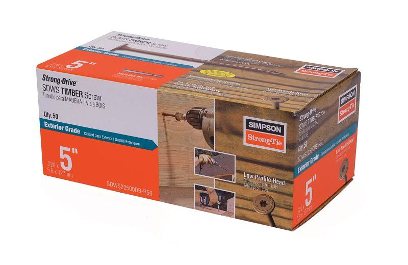 Simpson Multi-Purpose 5" Structural Wood Timber Screws 50pc at Builders ...