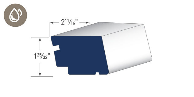 1-25/32" x 2-11/16" x 16' AZEK White Large Historic Sill at Arnold ...