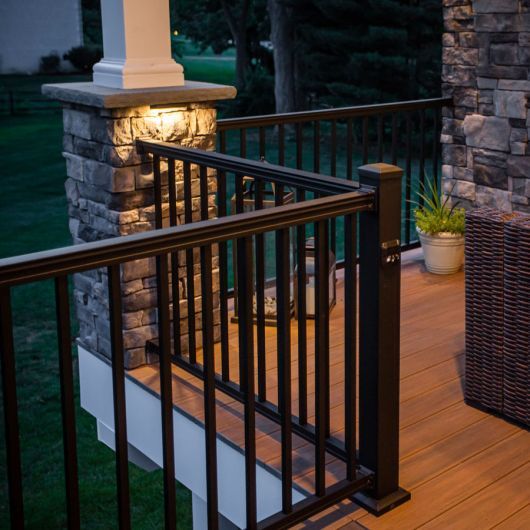 36" x 6' KeyLink American Railing Textured Black Level Section w ...