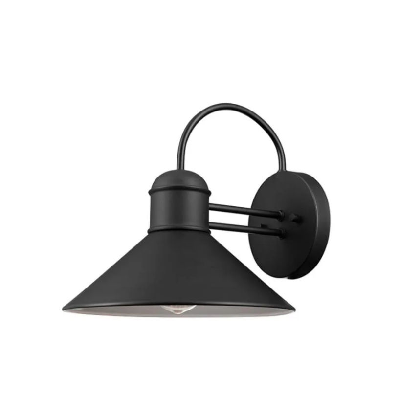 Globe Electric 1-Light 13 in. Matte Black Sebastien Wall Sconce Light ...