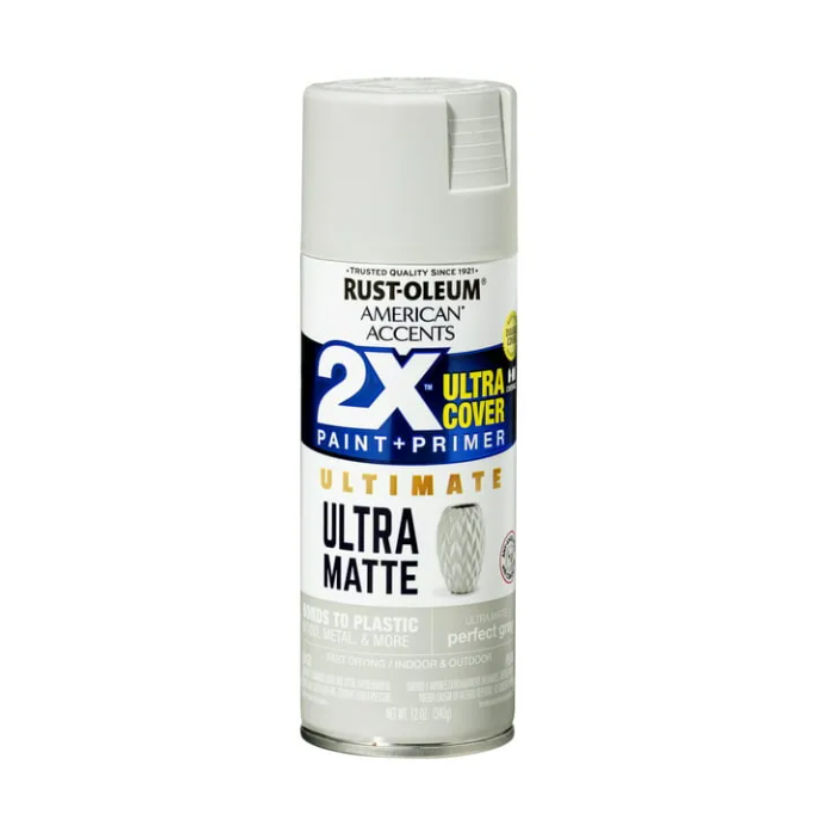 Rust-Oleum 2X Ultra Cover Spray Paint Ultra Matte Perfect Grey 12 oz ...