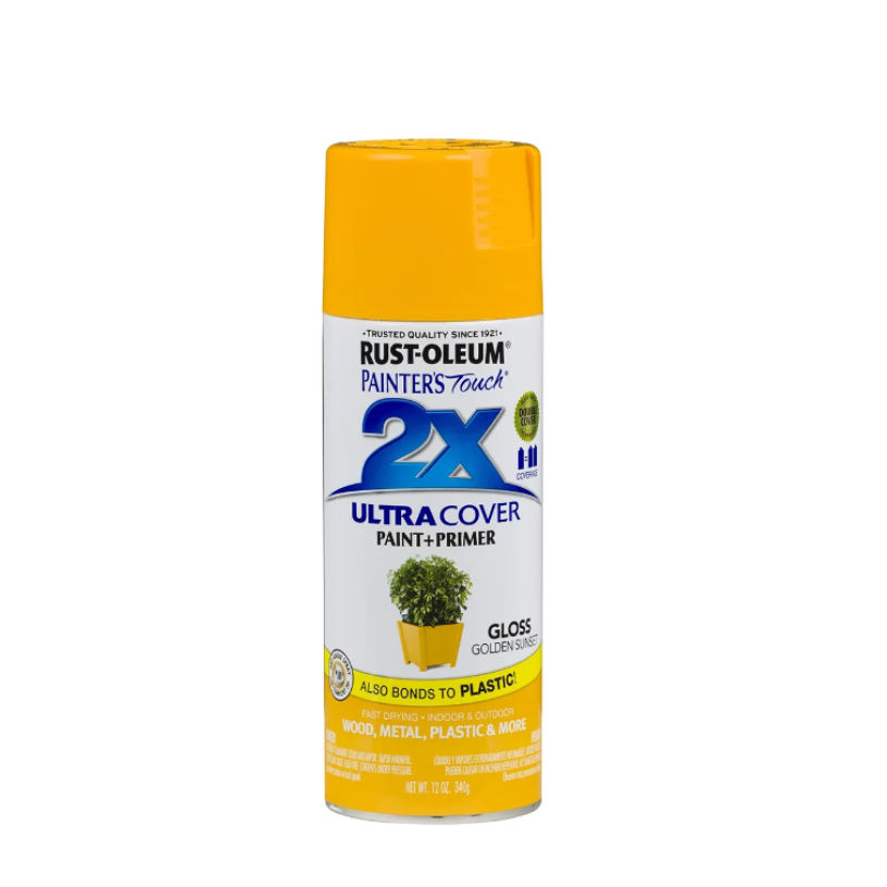 Rust-Oleum 2X Ultra Cover Spray Paint Gloss Golden Sunset Yellow 12 oz ...