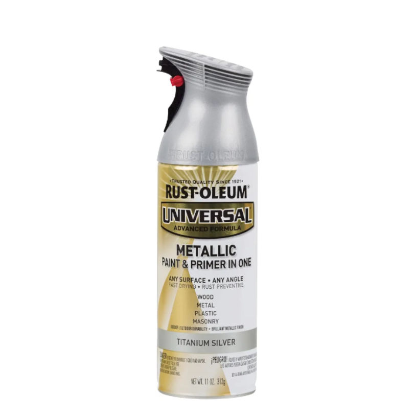Rust-Oleum Universal Metallic Spray Paint Titanium Silver 12 oz. at ...