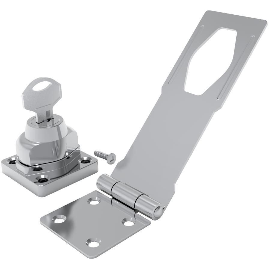 BUILDER'S HARDWARE 4-1/2" Chrome Hinge Hasp, with Lock at New Canadians ...