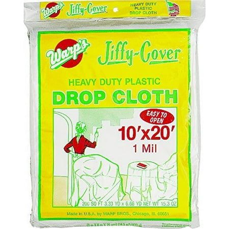 Warp's- Jiffy Cover Plastic Drop Cloth - 20' x 10' - Clear at Tart ...