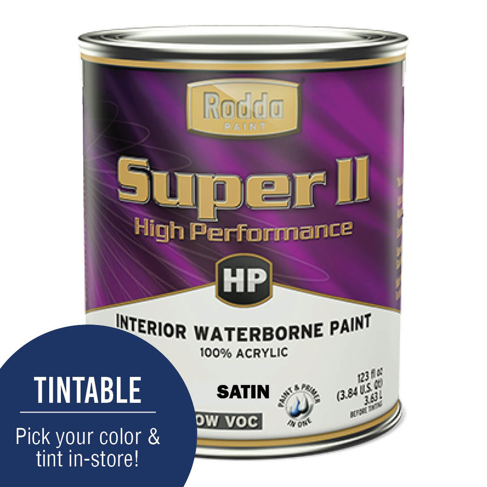 Rodda Super II Interior Waterborne Acrylic Satin Neutral Paint Base 1 ...