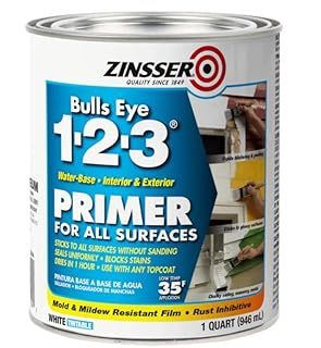 Quart Zinsser Bullseye 123 Primer (Blue Label) Latex Based at Builders ...