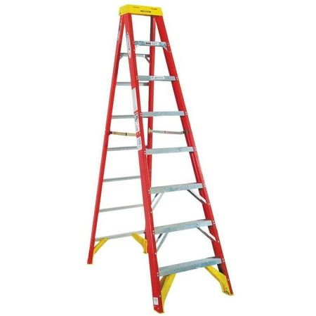 Werner 8' Fiberglass Step Ladder Type 1A (300Lb) Orange at Builders ...