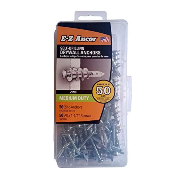 Starborn Zinc E-Z Anchor Wall Anchor Kit 50pc Anchors & Screws at ...