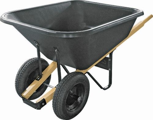 8 Cubic Ft Wheelbarrow with Poly Tray & Dual Wheel Pneumatic Tires at ...