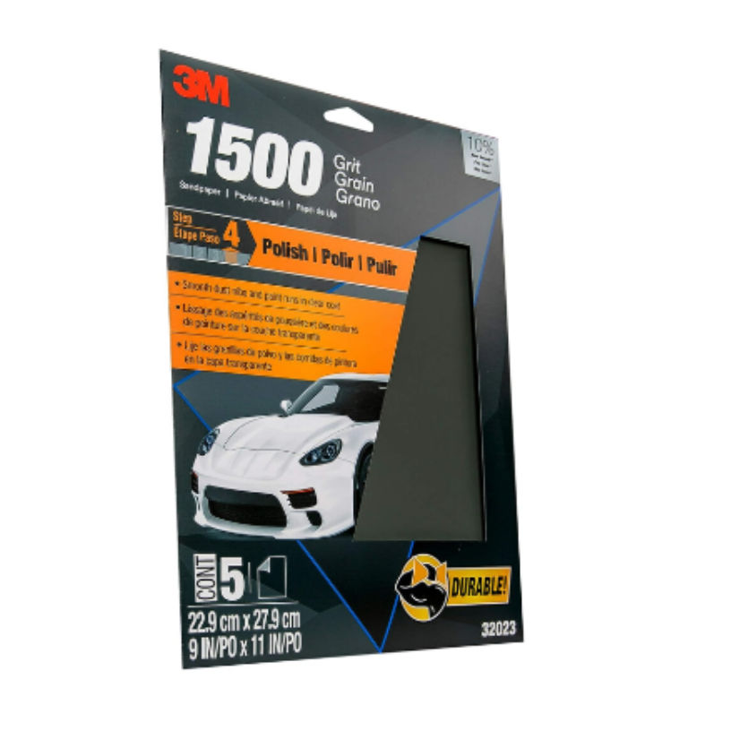 3M Ultra Fine 9 in. x 11 in. Sandpaper Sheet 1500 Grit (5 pk) at Moscow ...