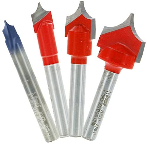 4 Piece Radius "V" Groove Bit Set at Builders' General | Router Bits