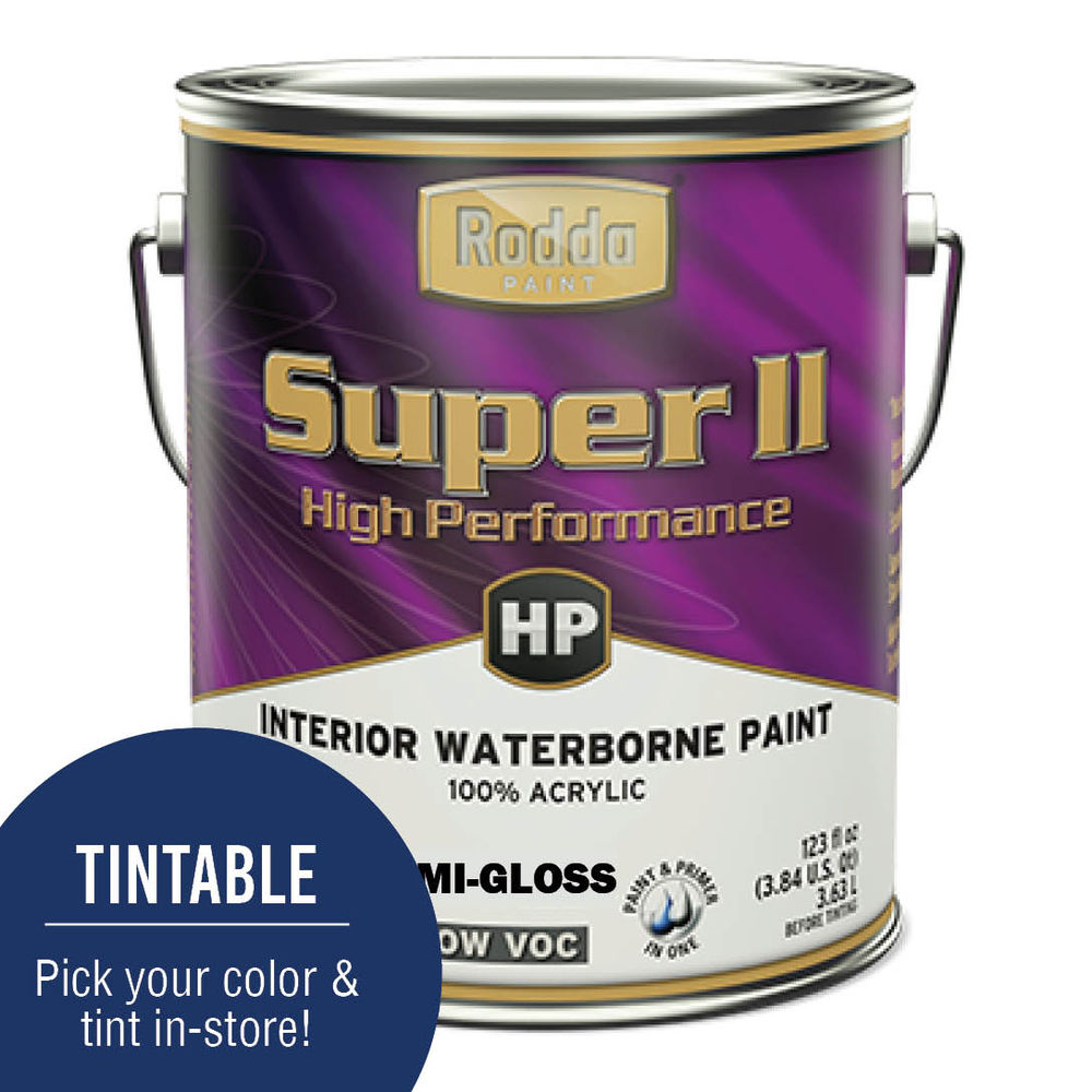 Rodda Super II Interior Waterborne Acrylic Semi-Gloss Deep Paint Base 1 ...
